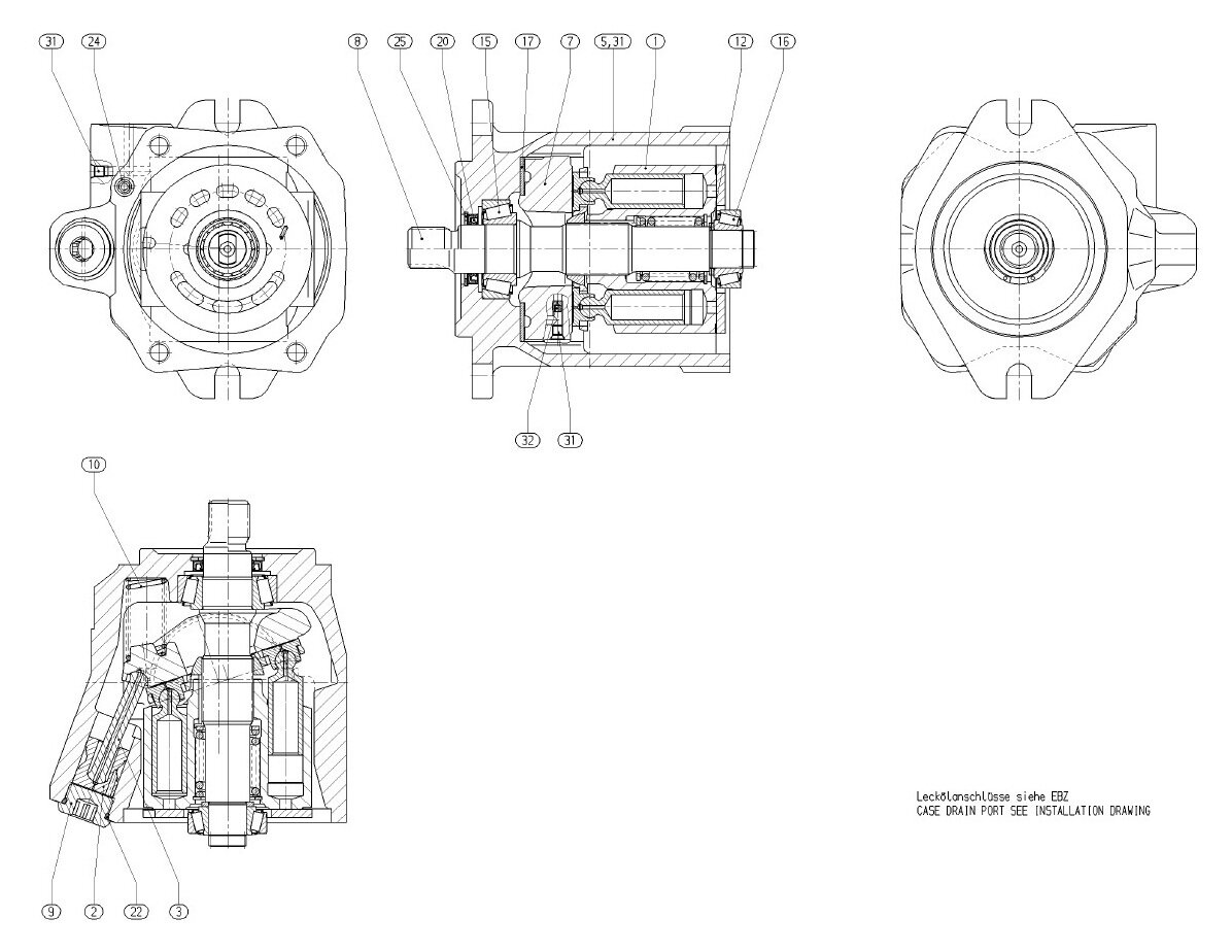 Гидравлический насос Bosch Rexroth A10CNO A10CNO63DFR1-52R-VWC12H602D-S ...